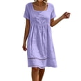 Noric Women's Cotton Summer Casual Midi Dresses Square Neck Short ...