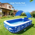 Inflatable Pool with Canopy, Family Size Swimming Pool Thickened Kiddie ...