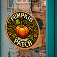 Acrylic Round Hanging Ornament, Vintage Pumpkin Patch Design Wall Art ...