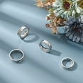 1set 4Pcs 4 Styles Stainless Steel Grooved Finger Ring Settings Ring ...