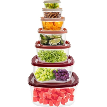 Cook with Color Square Food Storage Containers with Lids, Easy-Find ...