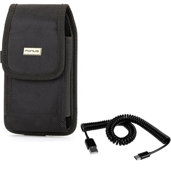 Case Belt Clip + 6ft USB Cable for Motorola One 5G Ace Phone - Rugged ...