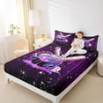 Castle Fairy Purple Baseball Helmet Bat Bed Sheets 4-Piece, Gradient ...
