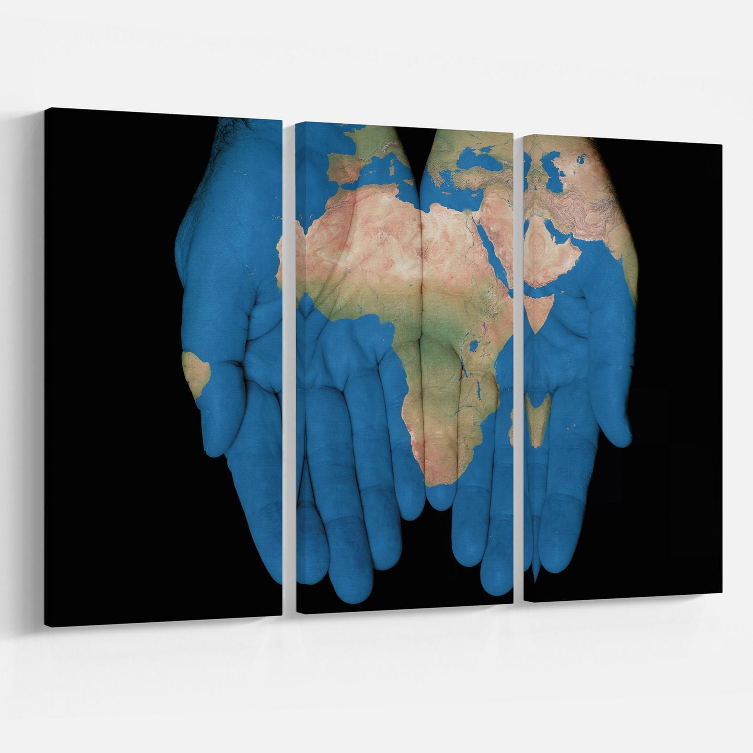 Click here for Designart Design Art African Map In Our Hands Canv... prices