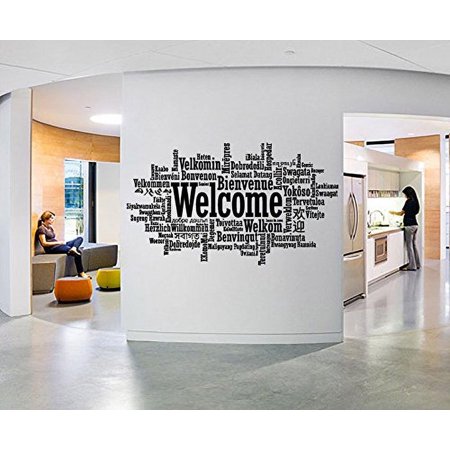 Wall Vinyl Sticker Welcome Sign Quote Office Restaurant Home Decor ...