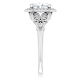 Pompeii 1 1/3 Ct Oval Diamond Vintage Halo Engagement Ring 14k White Gold Lab Grown - Walmart.com