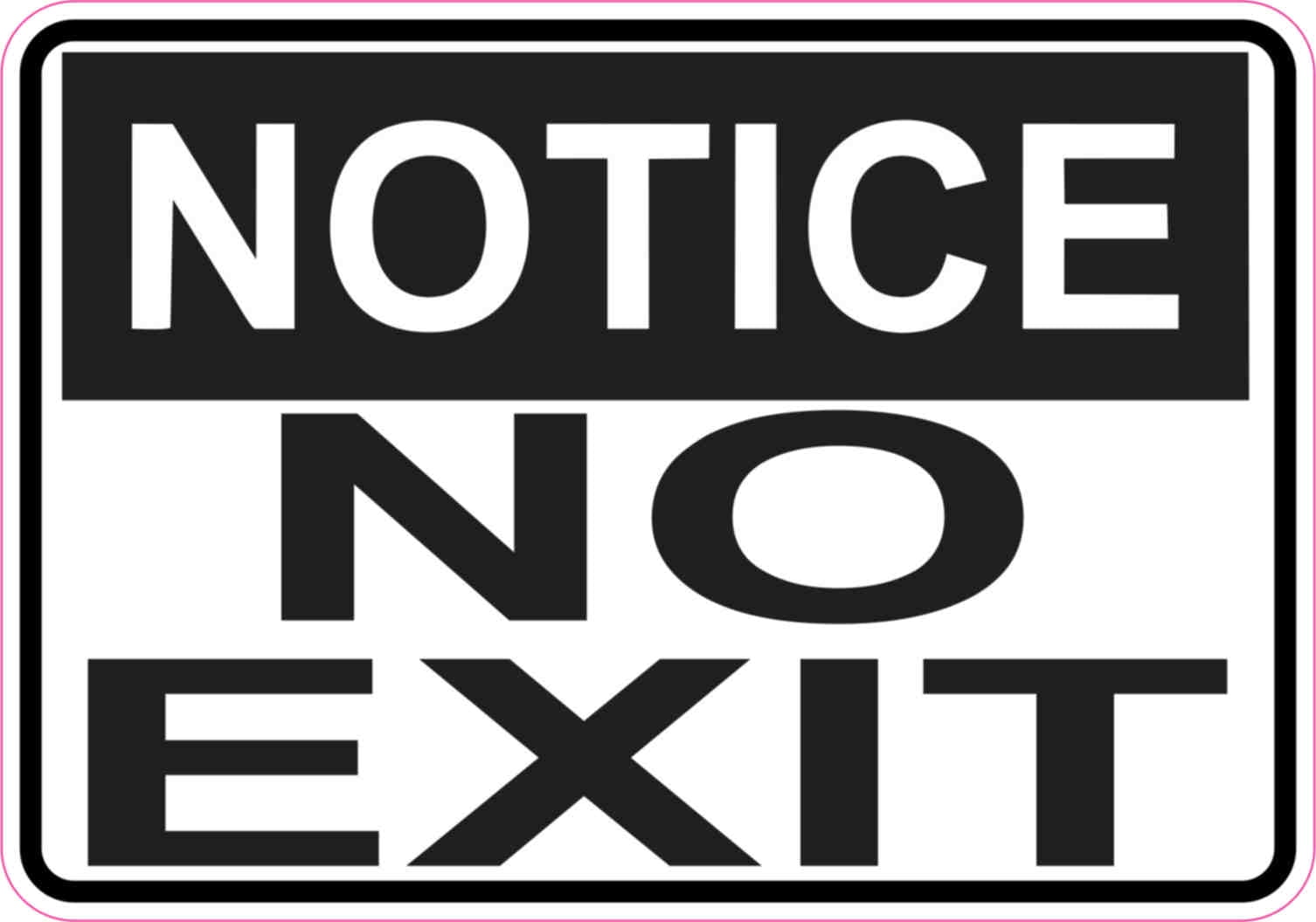 5in x 3.5in Notice No Exit Sticker Vinyl Door Signs Business Sign ...