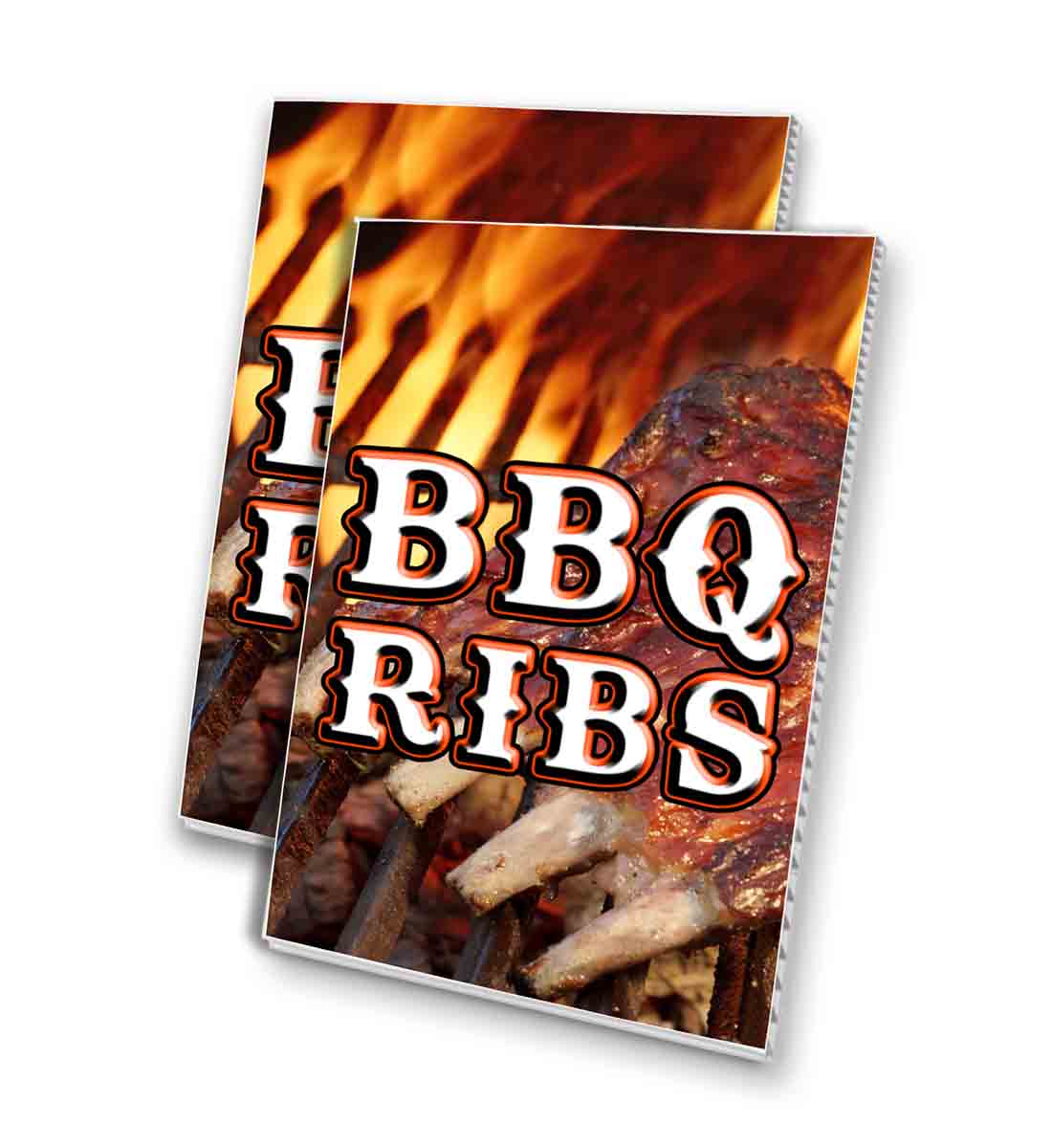 BBQ Ribs (24" X 36") 4mm Corrugated Plastic Panel, Graphics Applied To ...