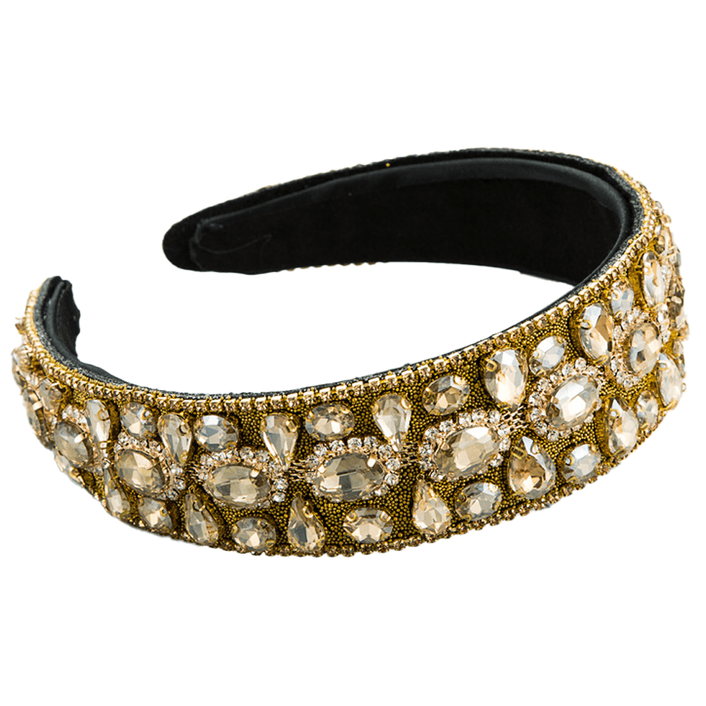 Rhinestone Padded Headband Baroque Crystal Embellished Hairbands
