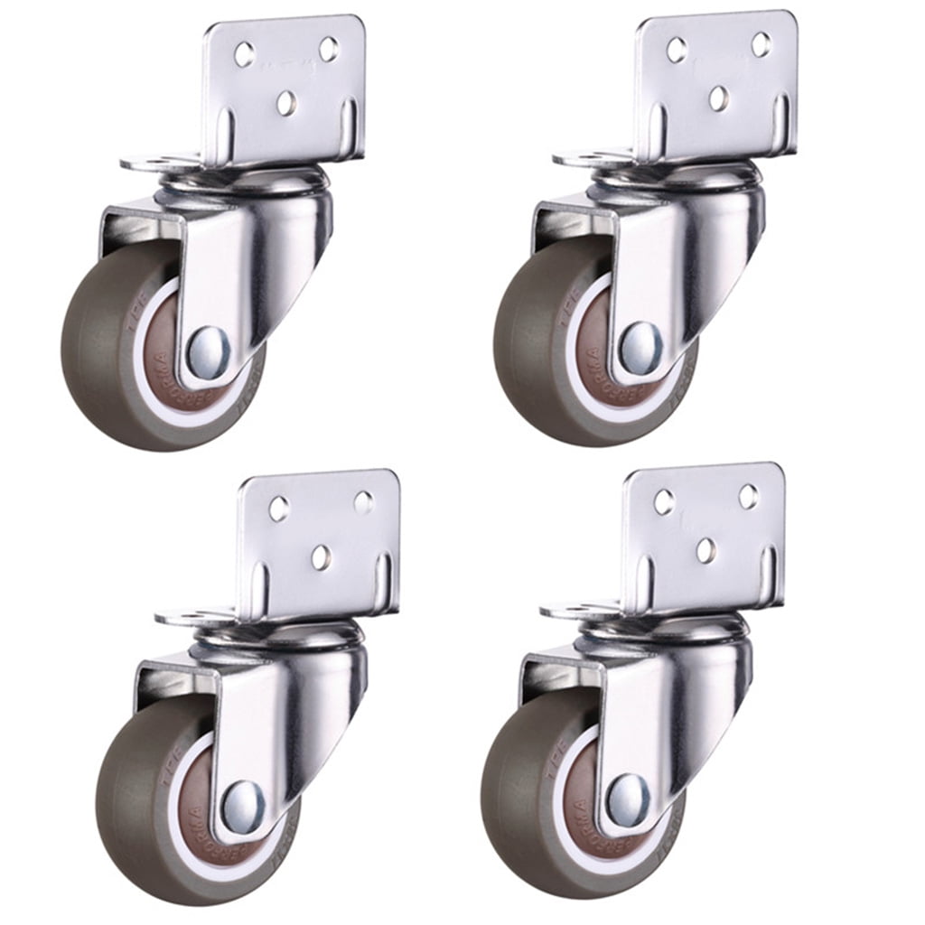 L-Shaped Side Mount Casters with Brake TPR Rubber Mute Wheel Casters ...