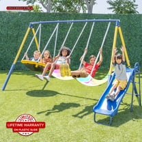 Sportspower Outdoor Super 8 Fun Metal Swing Set with 6’ Heavy Duty ...