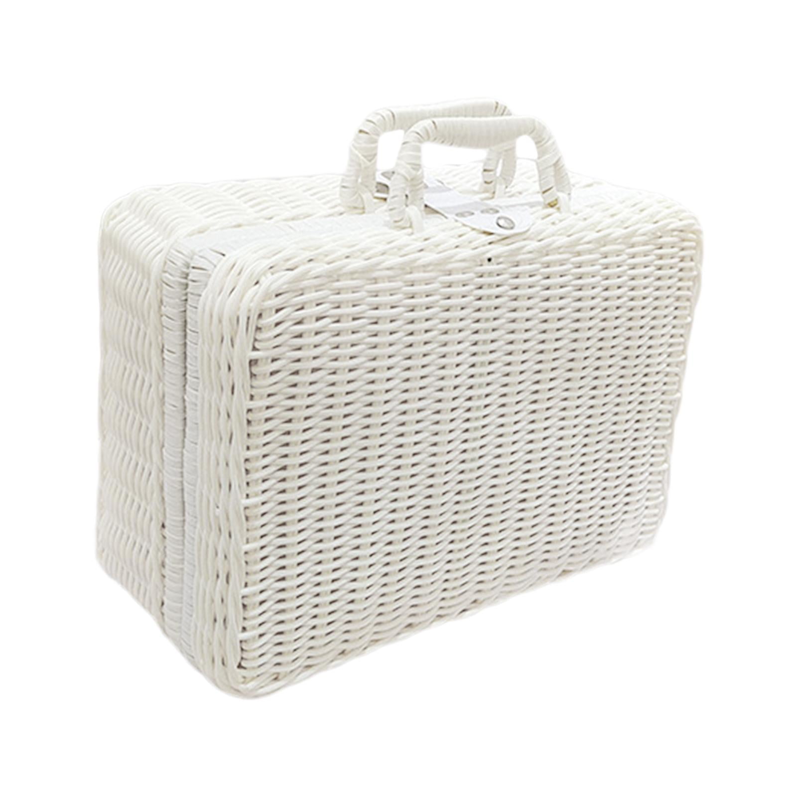 Cesto de mimbre Maleta retro Maleta de mimbre de plástico retro para ...