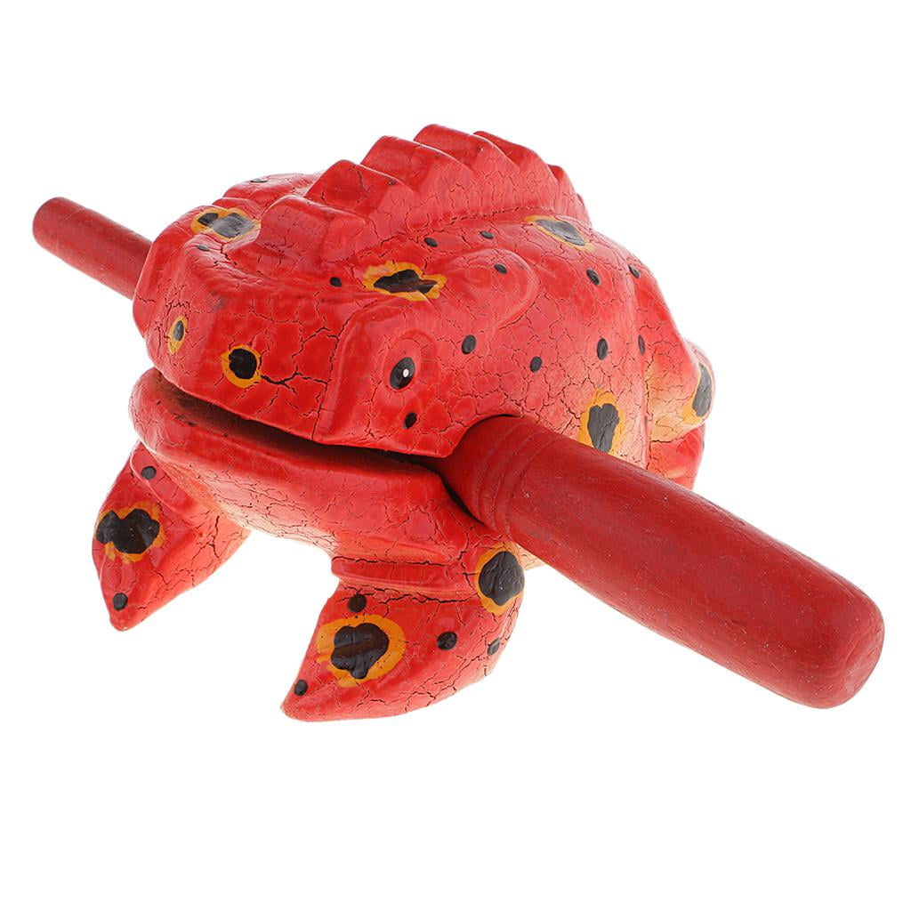 Red Carved Wooden Frog Instrument Croaking Instrument Musical - Walmart.com