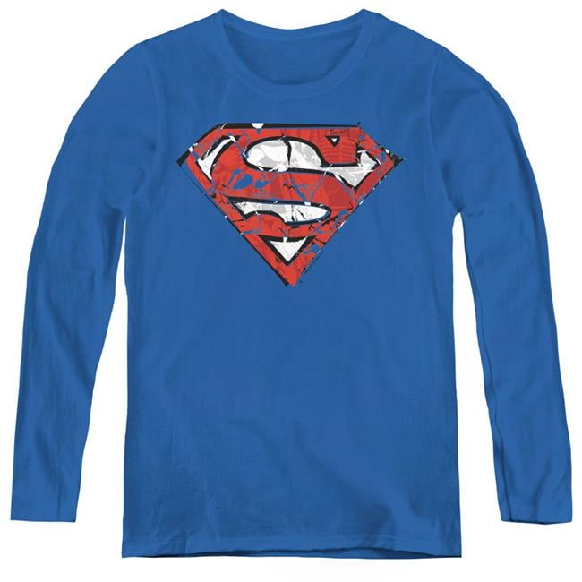 Trevco Sportswear SM1822-WL-1 Womens Superman Ripped & Shredded Long ...