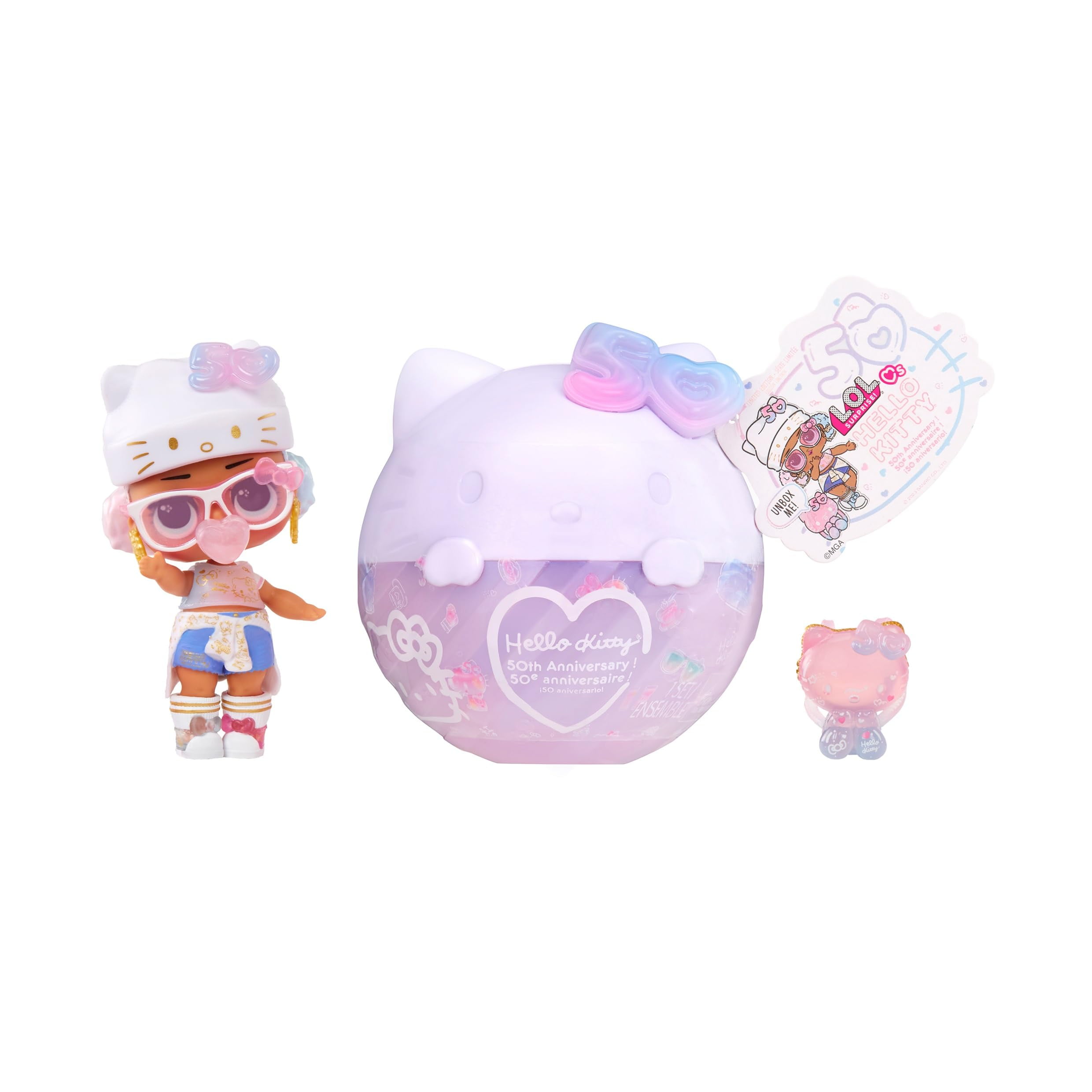 LOL Surprise Hello Kitty Crystal Cutie Doll with 7 Surprises - 50th ...