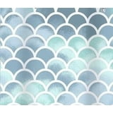 Serafina Home Decor Green, Blue and White Fish Scales/Mermaid Fabric ...