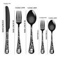 5 Piece Stainless Steel Cutlery Set with Skull Handle Design, Includes ...