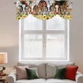 Bowknot Cow Tie Up Valance Curtains Retro Barn Fence Cows Sunflowers ...