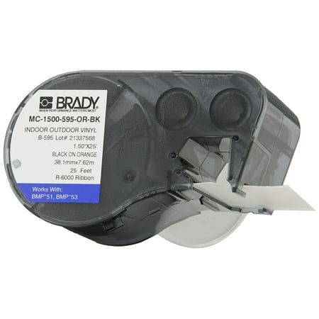 Brady MC-1500-595-OR-BK Vinyl B-595 Black on Orange Label Maker ...