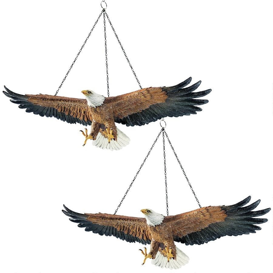 Design Toscano Flight of Freedom Hanging Eagle Sculpture - Set of Two ...