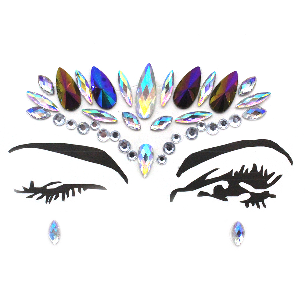 DIY Eyebrow Face Body Art Adhesive Crystal Glitter Jewels Festival ...