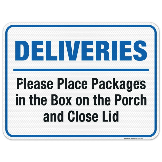 Package Delivery Sign, Please Place Packages in The Box On Porch ...