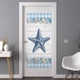 Blue Anchor Coastal Window Privacy Film, Summer Starfish Beach Coral ...