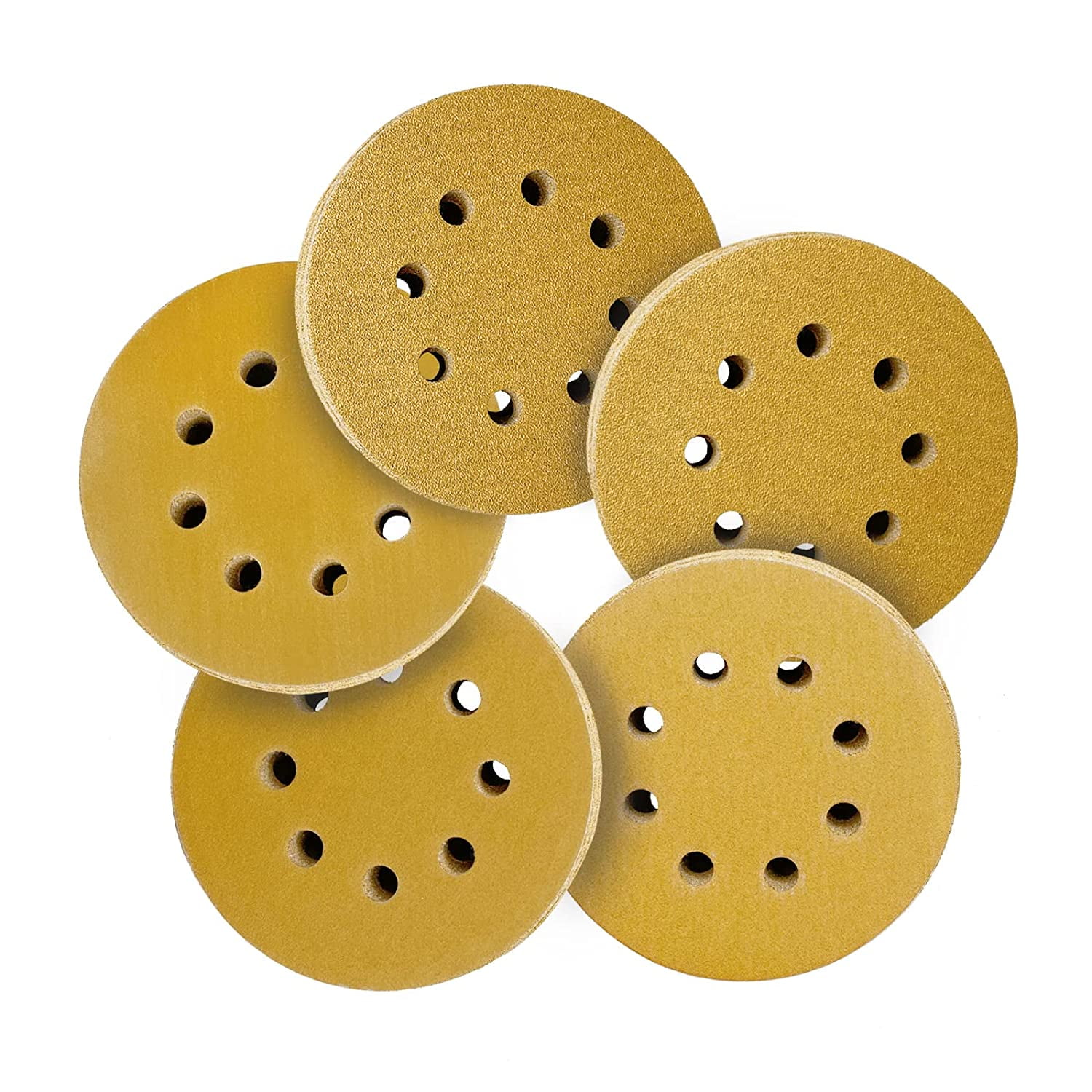 50pcs 5 Inch Sanding Discs Hook and Loop, Assorted 60 80 120 220 320 ...