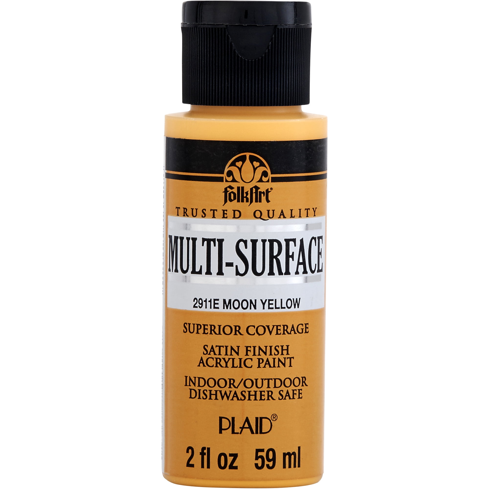 FolkArt Multi-Surface Acrylic Craft Paint, Satin Finish, Moon Yellow, 2 ...