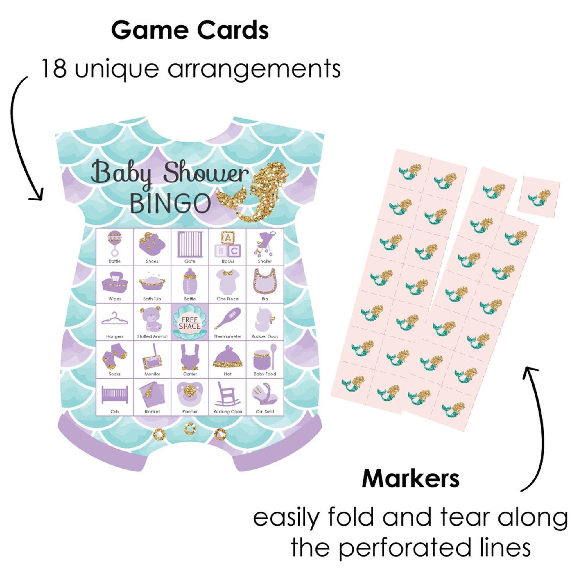 Big Dot of Happiness Let’s Be Mermaids – Picture Bingo Cards and ...