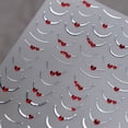 2pcs Silver Edge French Manicure Nail Wraps with Jelly Red Heart Design ...