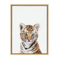 Kate and Laurel Sylvie Baby Raccoon Animal Print Portrait Framed Canvas ...