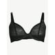 Joyspun Women's Full Coverage Sheer Mesh Unlined Bra, Sizes 34C to 42DD ...