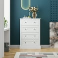 Homfa White Dresser with 4 Drawers, Wood Nightstand Chest of Drawers ...