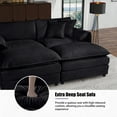 Black Oversized Chenille Accent Chair Set of 2, Comfy Single Sofa Chair ...