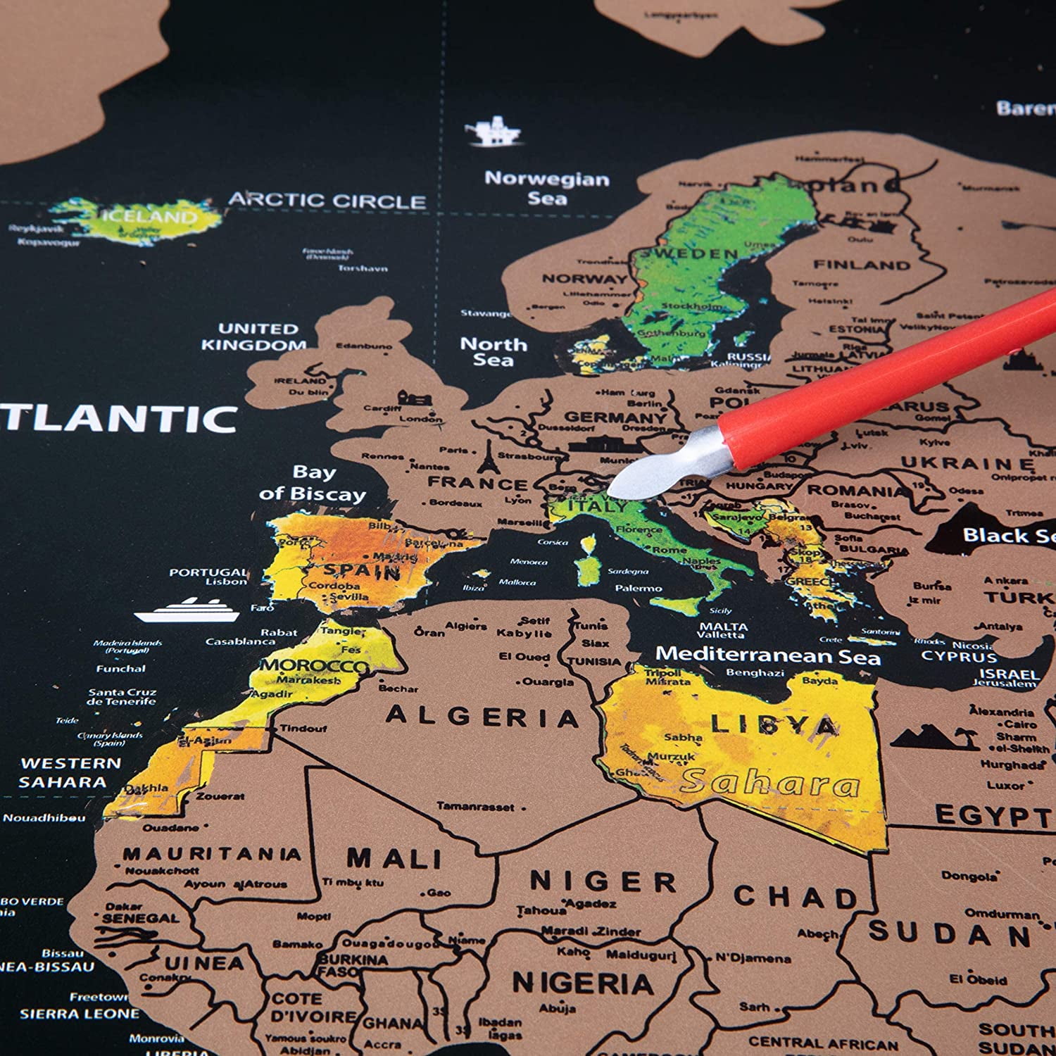 Scrap Book Luckies Scratch Map - Scratch Off World Map - World Travel ...