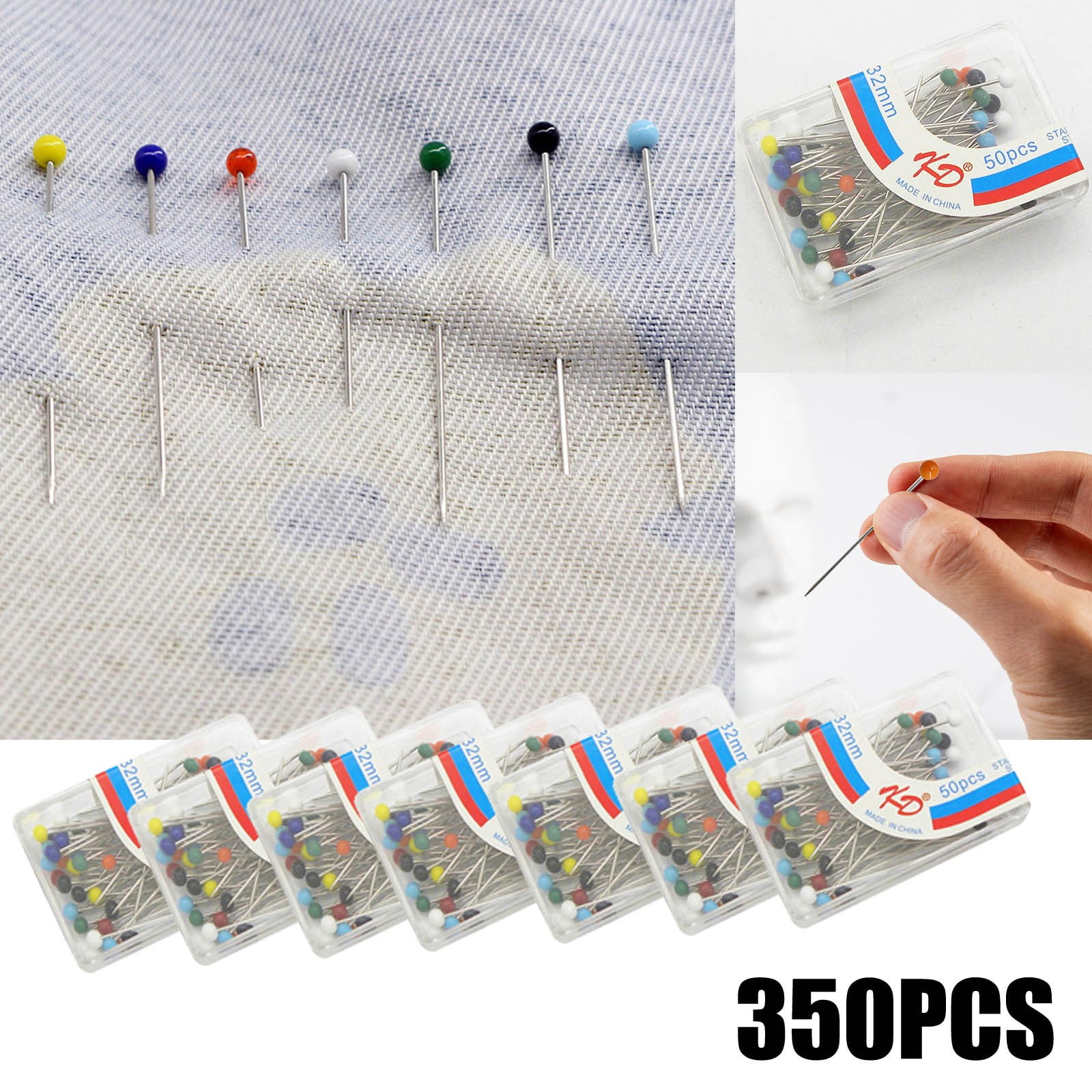 Hml 50 Pieces Of Color Pearlescent Needle Bead Needle Positioning ...