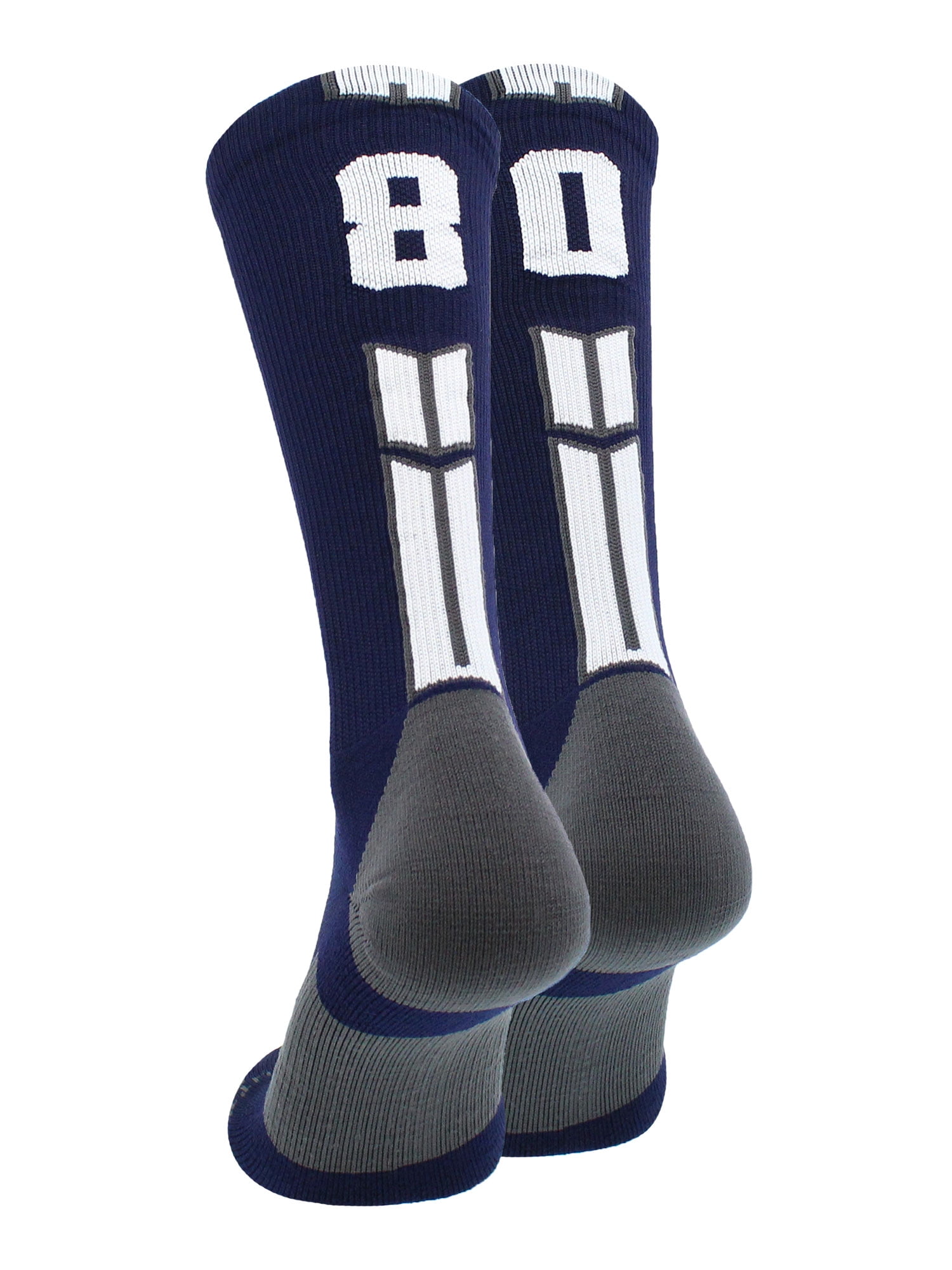 Navy/White Player Id Crew Number Socks (#80, Large) - Walmart.com