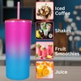 Ombre Double Walled Plastic Tumblers with Straw 21 oz for Home Kitchen ...