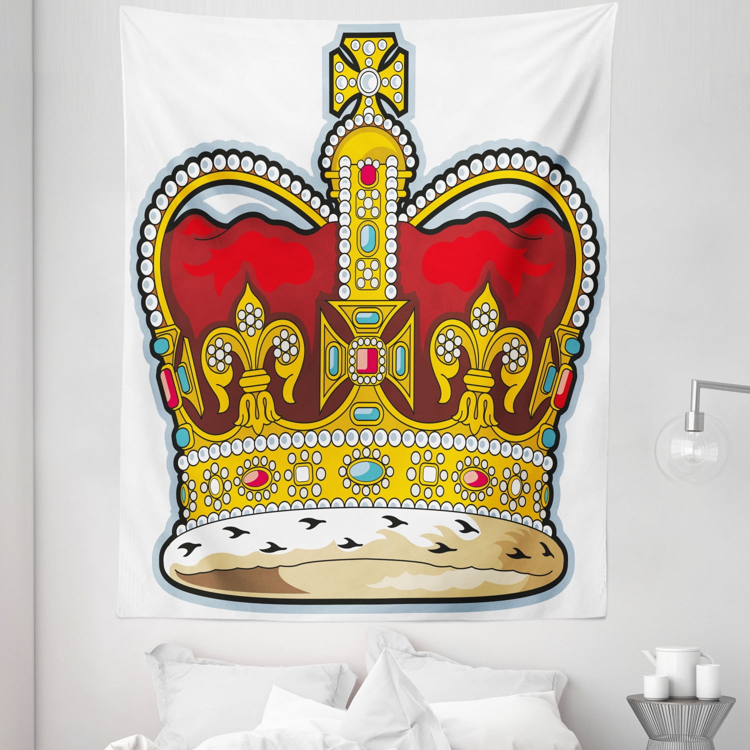 Heraldry Tapestry, Medieval British Crown with Middle Age Inspired ...