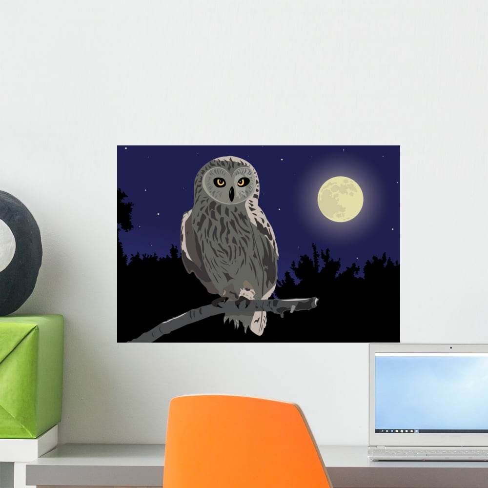 Owl Wall Mural by Wallmonkeys Peel and Stick Graphic (18 in W x 13 in H ...