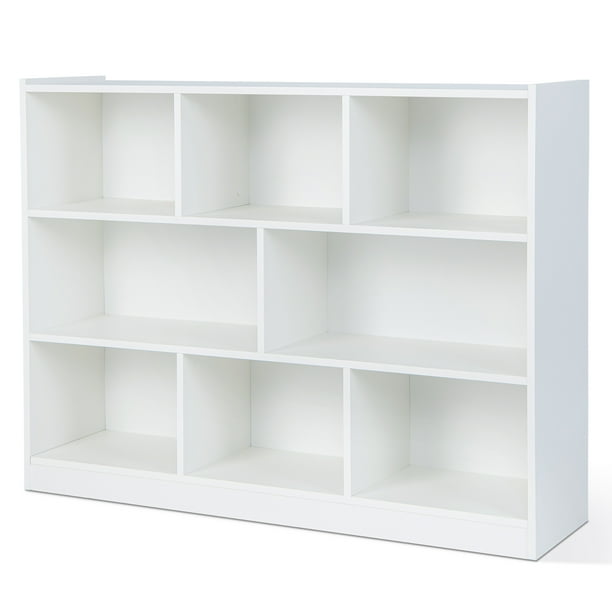 Costway 3-tier Open Bookcase 8-Cube Floor Standing Storage Shelves ...