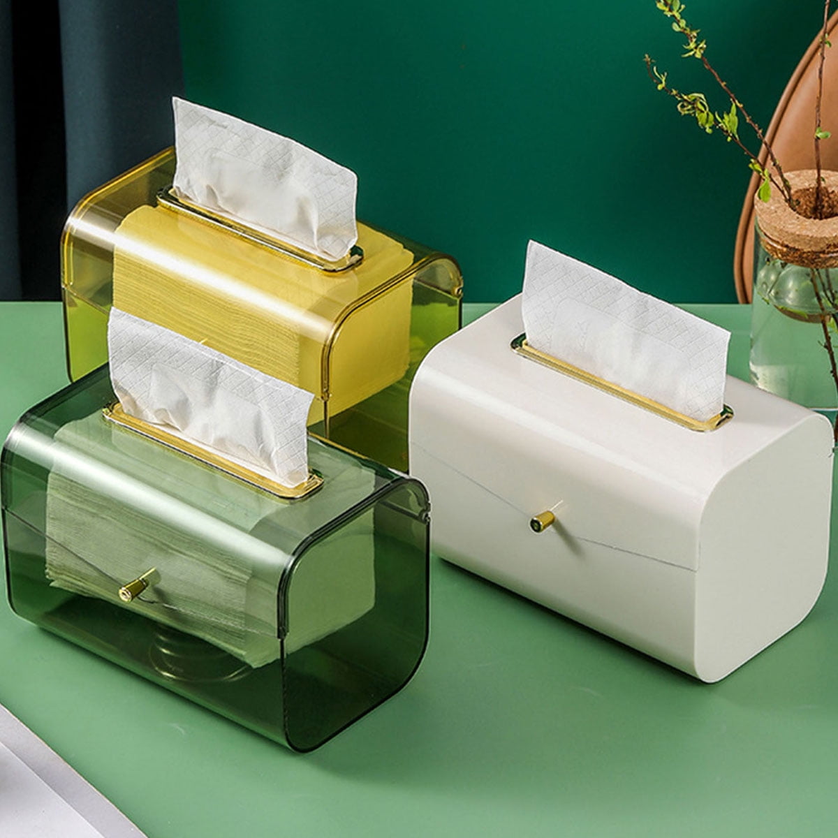 Travelwant Rectangular Clear Paper Tissue Box, Decorative Napkin ...