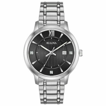 Bulova Men's Diamond Accented Two Tone Stainless Steel Watch 98D109 ...