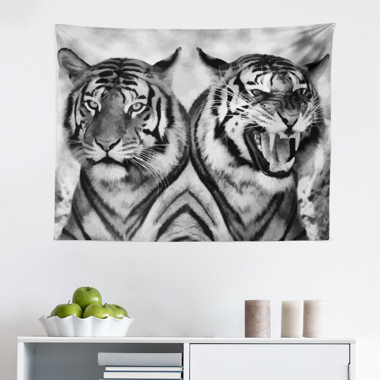 Safari Tapestry, Siberian Tiger Panthera Tigris Altaica in The Water ...