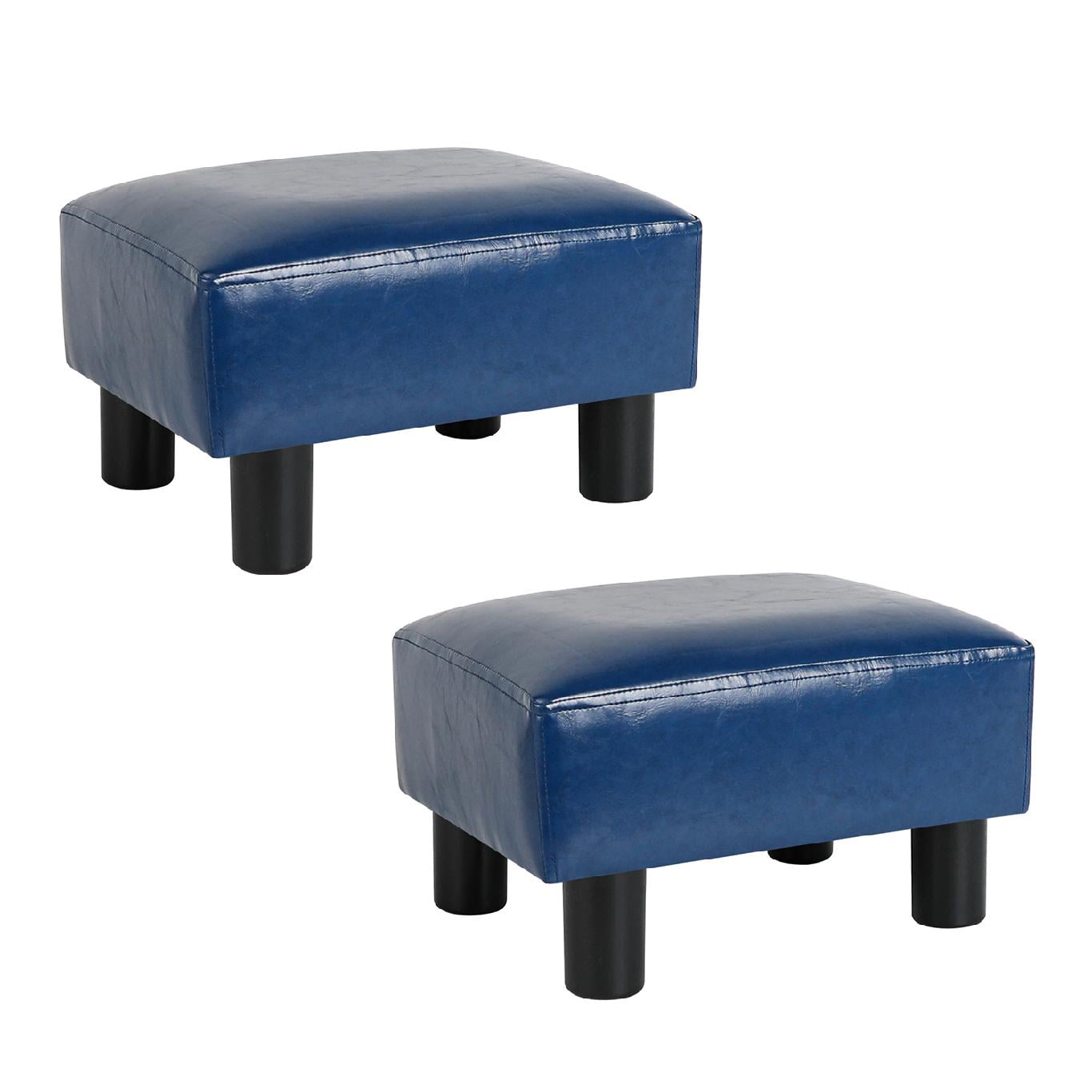 Modern Small Faux PU Leather Footstool Ottoman Footrest Stool Seat ...