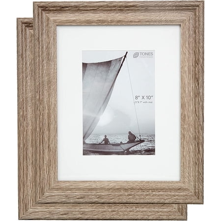 AmPm MDF Wood Waved Frame 8x10 Photo Picture Frame, White Wood Frame, 2 ...