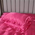 Move Over Hot Pink Ruffle Comforter Set Queen Satin Comforter Set Hot ...