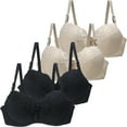 4 Pcs Push up Bra Plus Size Regular Back Bra Back Closure Bra Soft ...