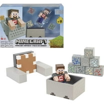 Minecraft Overworld Playset with 1 Action Figure & 10 Papercraft Blocks ...